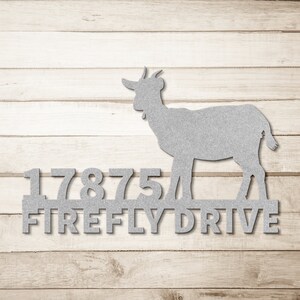 House Number Sign, Metal Pygmy Goat House Number, Custom Goat Number ...