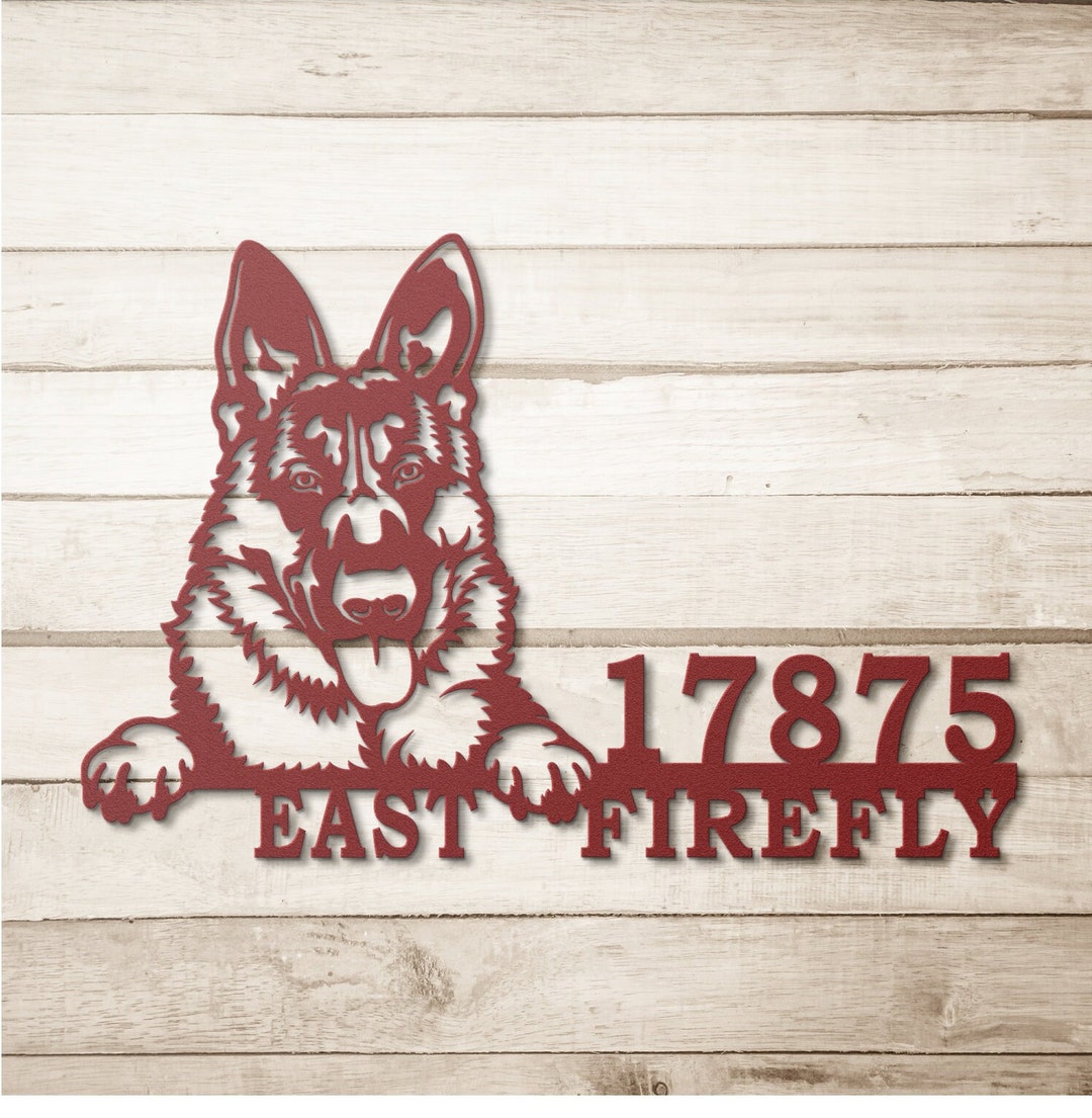 Custom German Shepherd Address Sign, Personalized Welcome German ...