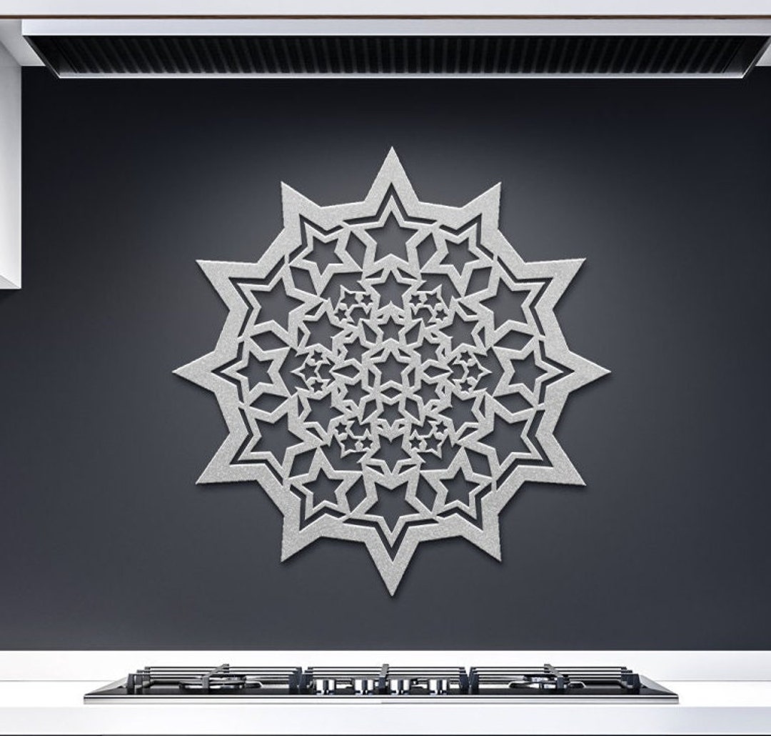 3D Sacred Geometry Metal Star Wall Art, Star Metal Mandala Wall Art ...