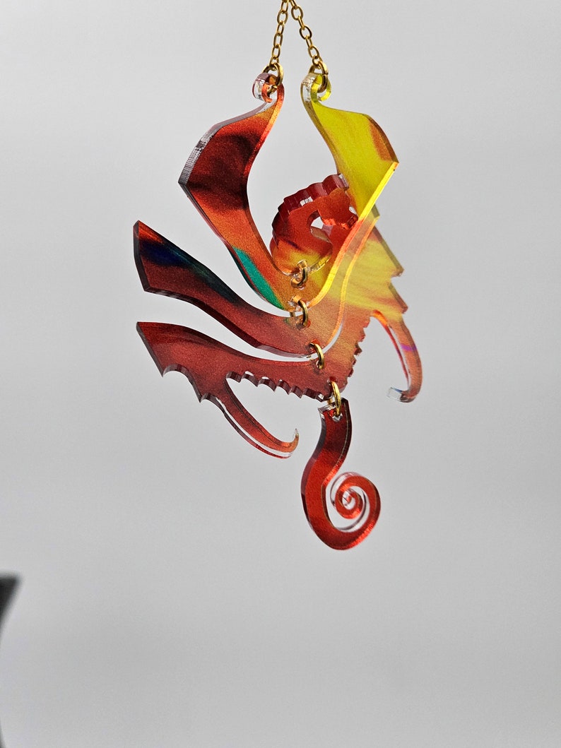 DIGITAL Stacked Dragons With Tails Earrings Dangle Drop - Etsy