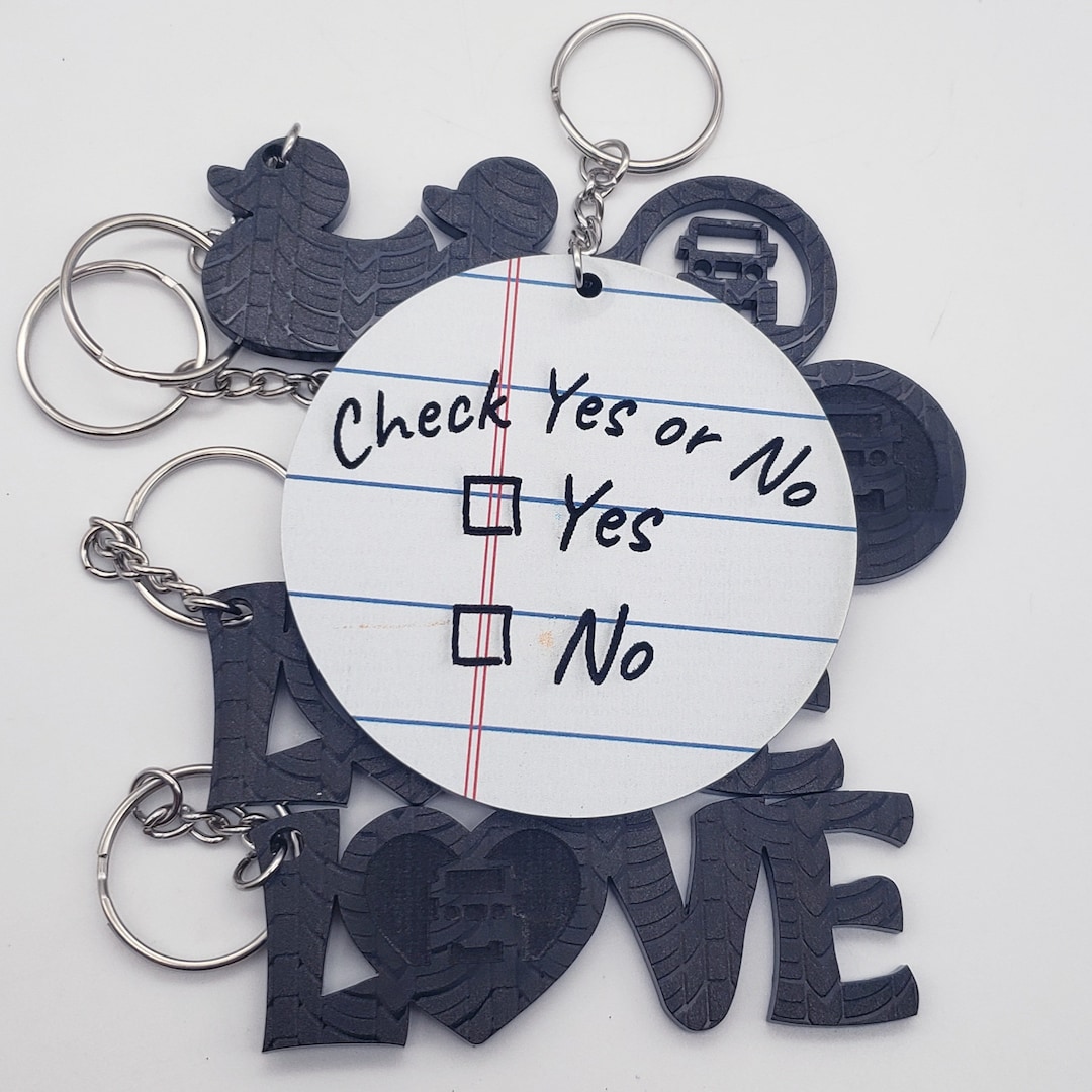 DIGITAL Check Yes or No Keychain - Etsy