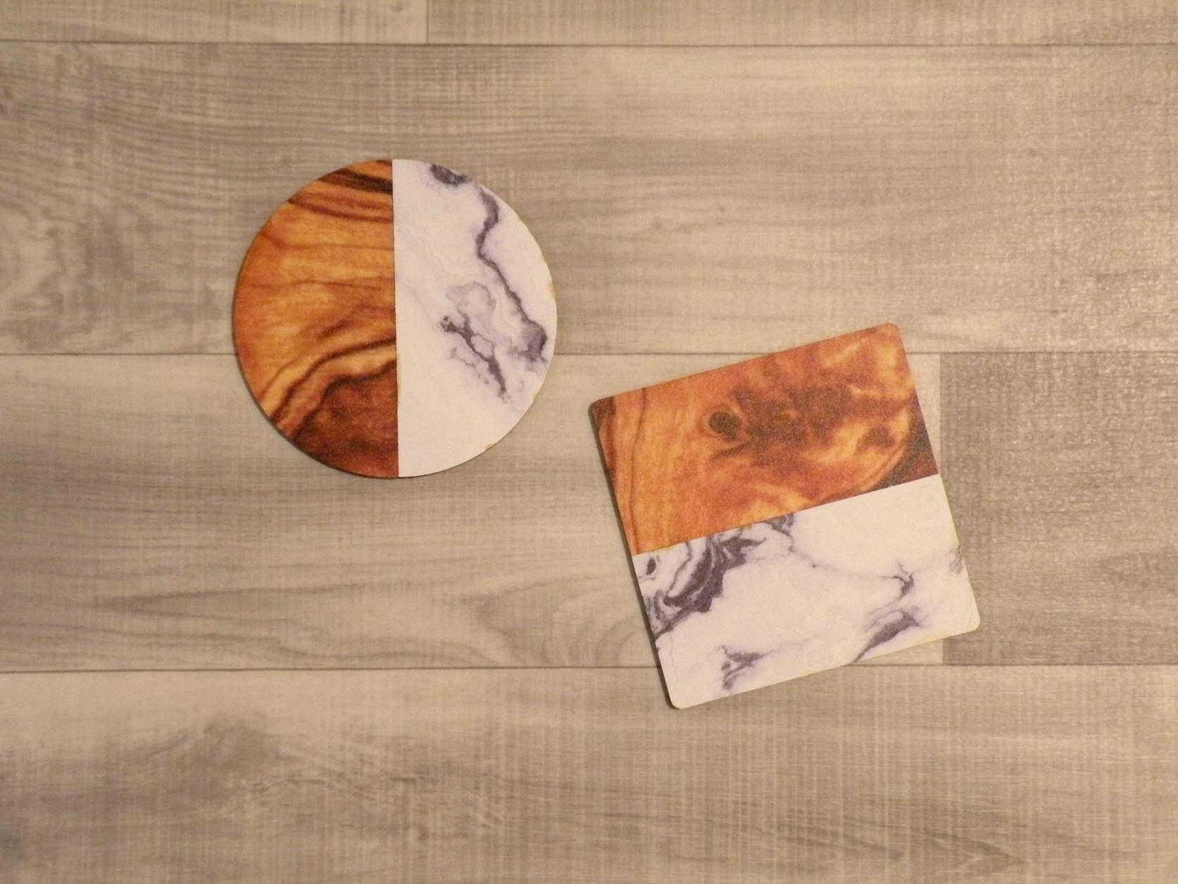 DIGITAL Split Coaster Design to Make Imitation Faux Marble and Wood ...