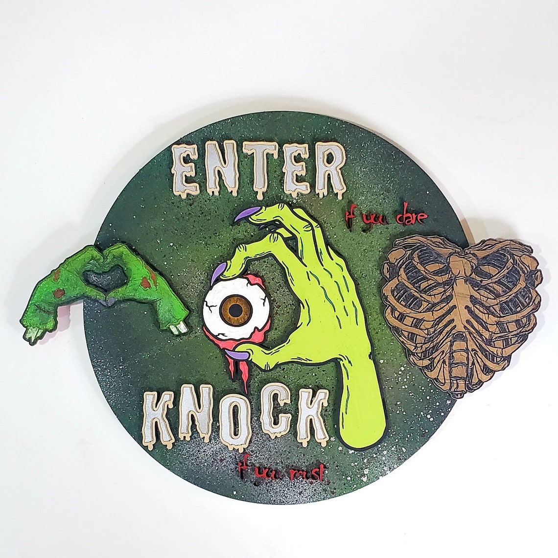 DIGITAL Zombie Hand Eye Knock If You Dare, Enter If You Must - Etsy
