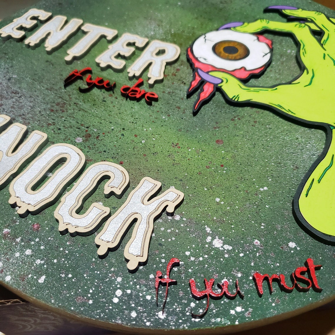 DIGITAL Zombie Hand Eye Knock If You Dare, Enter If You Must - Etsy