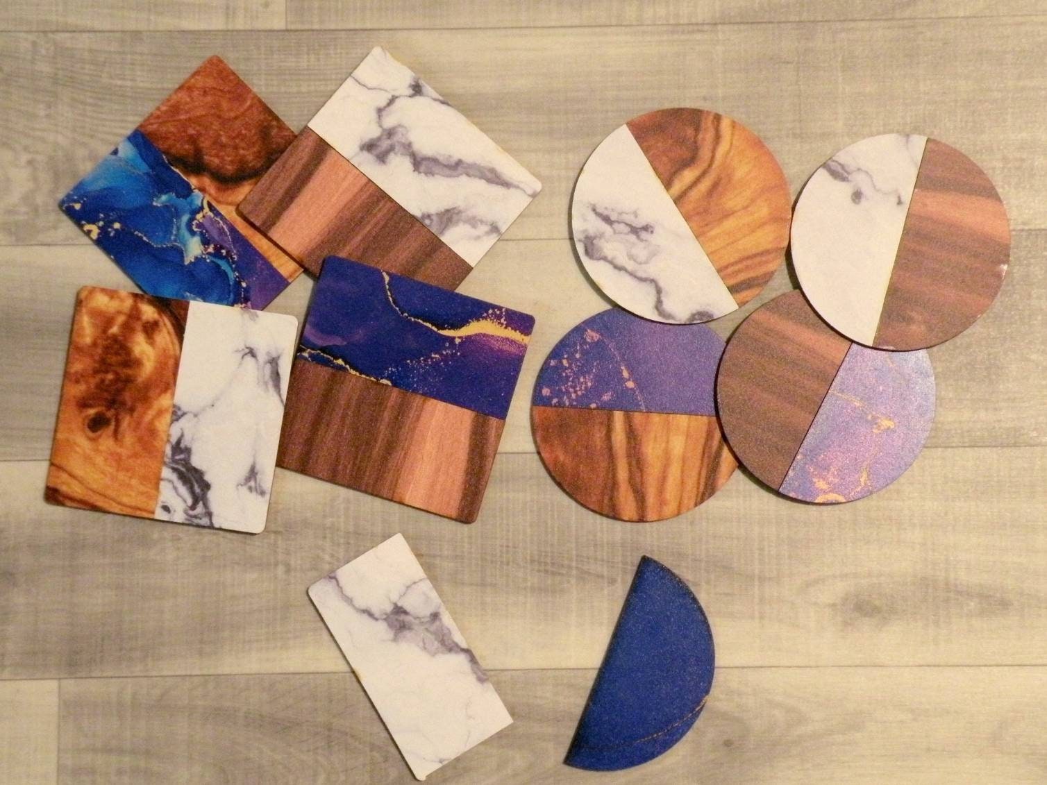 DIGITAL Split Coaster Design to Make Imitation Faux Marble and - Etsy