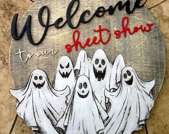 DIGITAL Ghost Welcome Sign Try Not to Lose Your Sheet. - Etsy