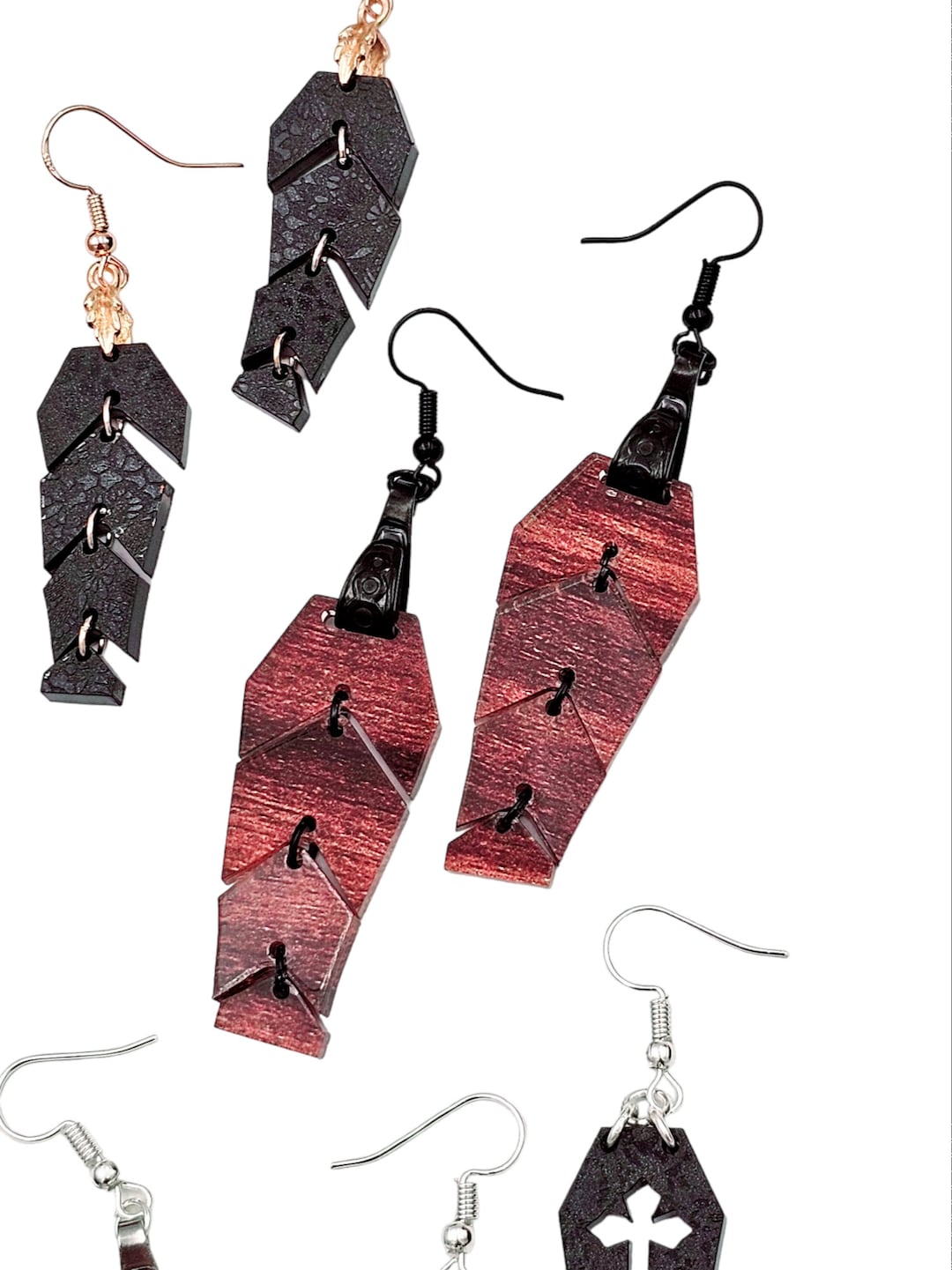 DIGITAL Stacked and Special Coffin Earrings Dangle Earring Dangle Drop ...