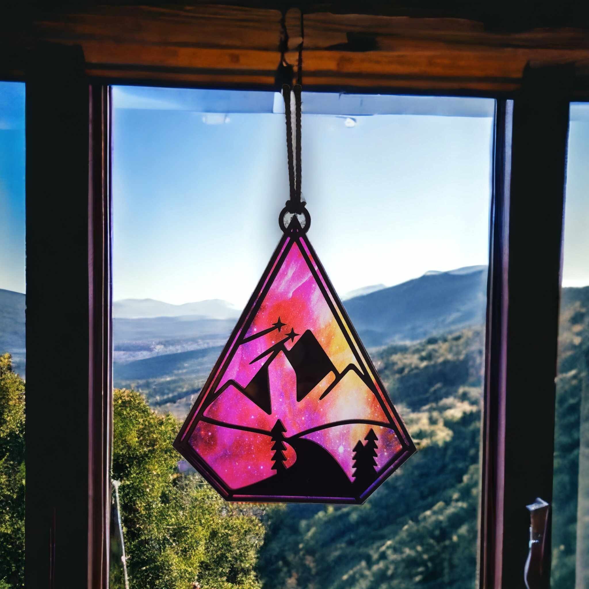 DIGITAL Mountains and Night Sky Sun Catcher - Etsy
