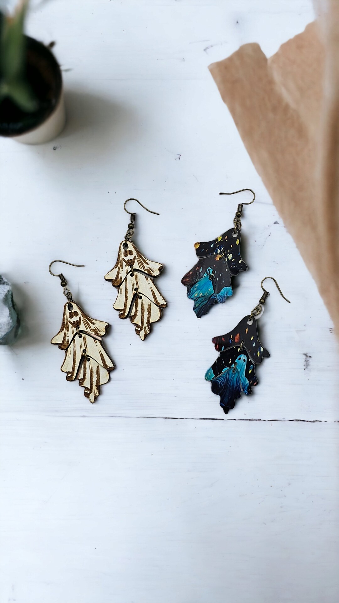 DIGITAL Stacked Ghost Earring - Etsy
