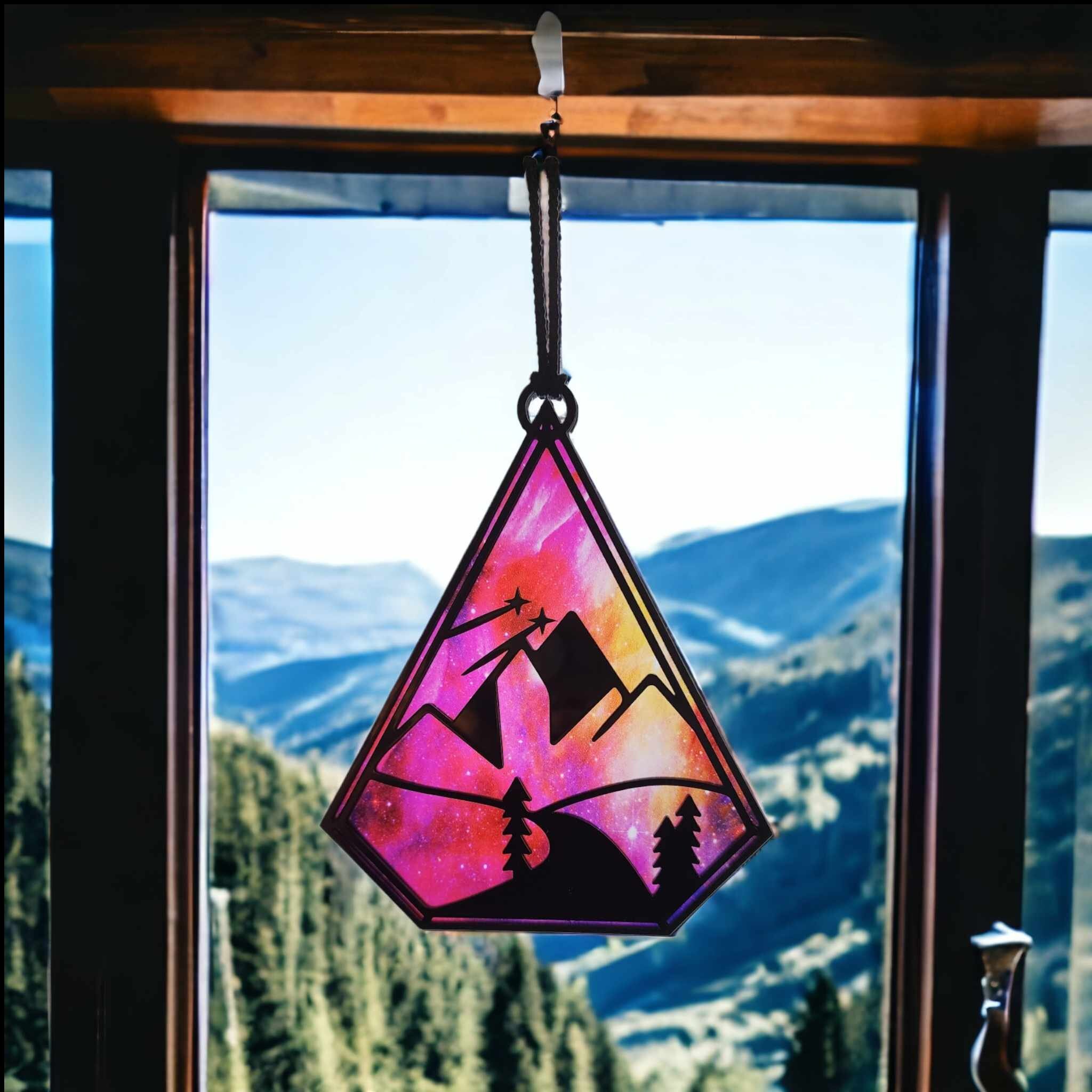 DIGITAL Mountains and Night Sky Sun Catcher - Etsy