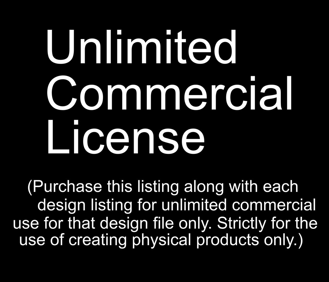 DIGITAL Unlimited Commercial License - SINGLE FILE - Etsy