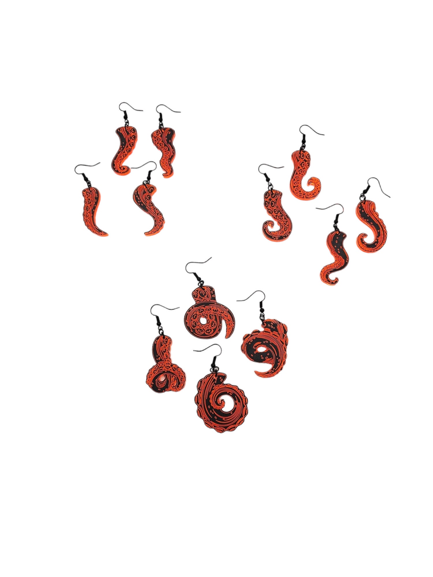 DIGITAL Octopus Tentacle Earrings Bundle Set of 12 Tentacles Dangle ...
