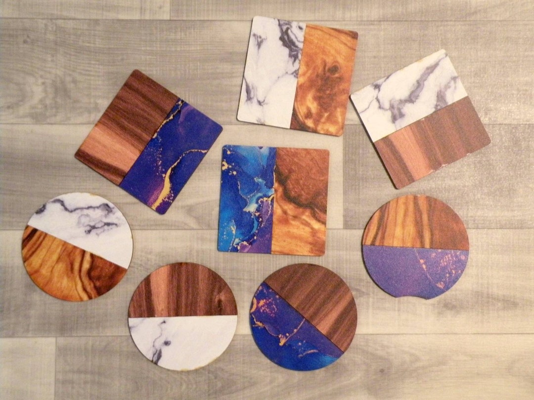 DIGITAL Split Coaster Design to Make Imitation Faux Marble and Wood ...
