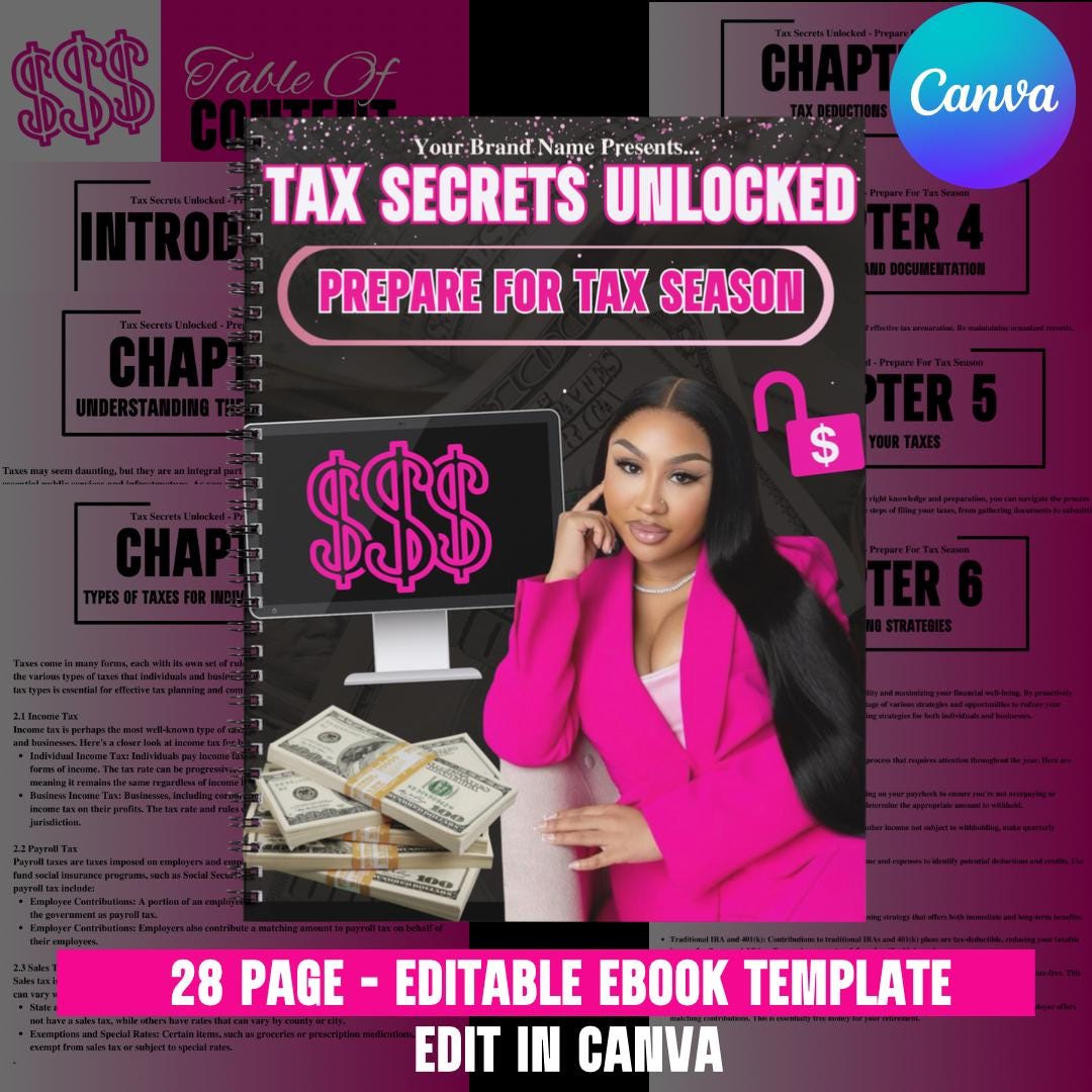 Tax Secrets Unlocked Ebook, Ready for Resale, Done for You PLR, Tax ...