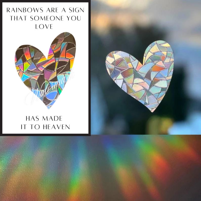 HEAVEN Modern Sympathy Funeral Gift - Rainbow Sun Catcher Best for ...