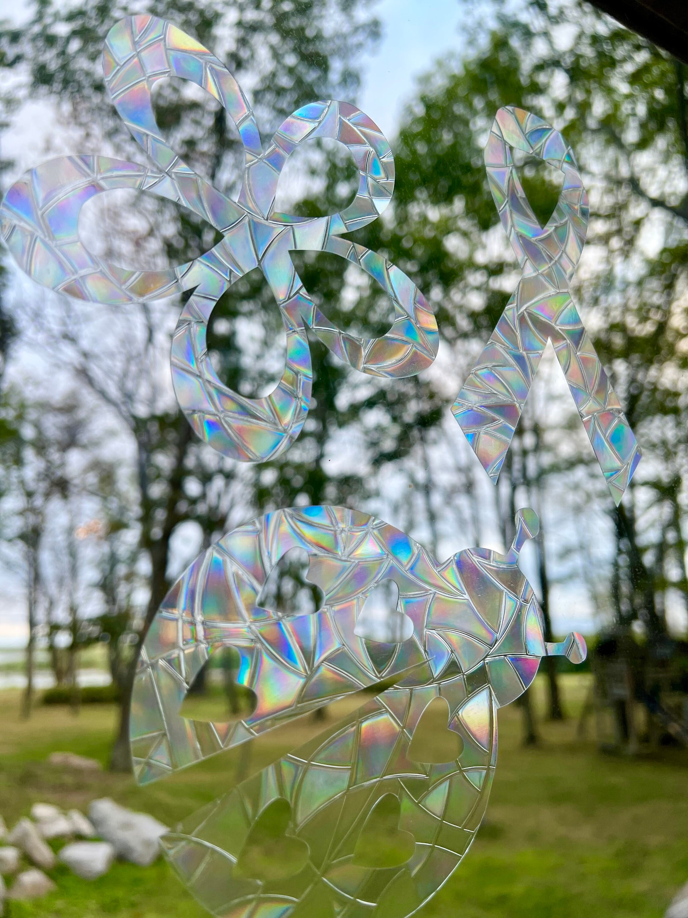 CHEERING FOR CHARLIE Rainbow Set of 3 Window Clings // Prism - Etsy