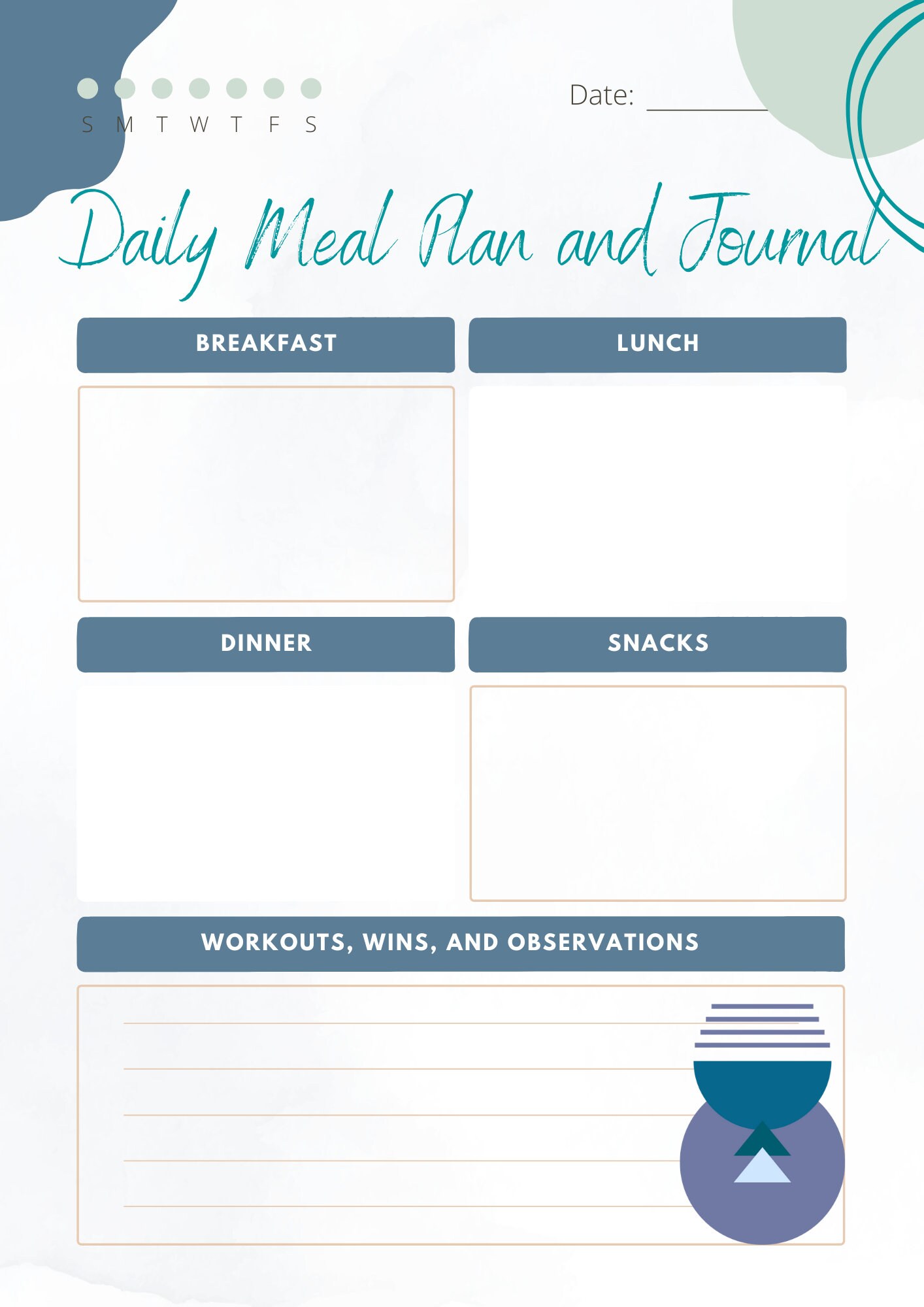 Journal Printable: Gratitude, Goal Setting, Meal Prep and More - Etsy
