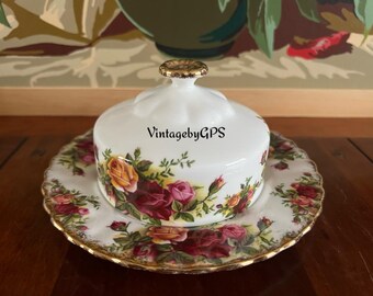 Royal Albert Old Country Roses Covered Butter Dish - Etsy
