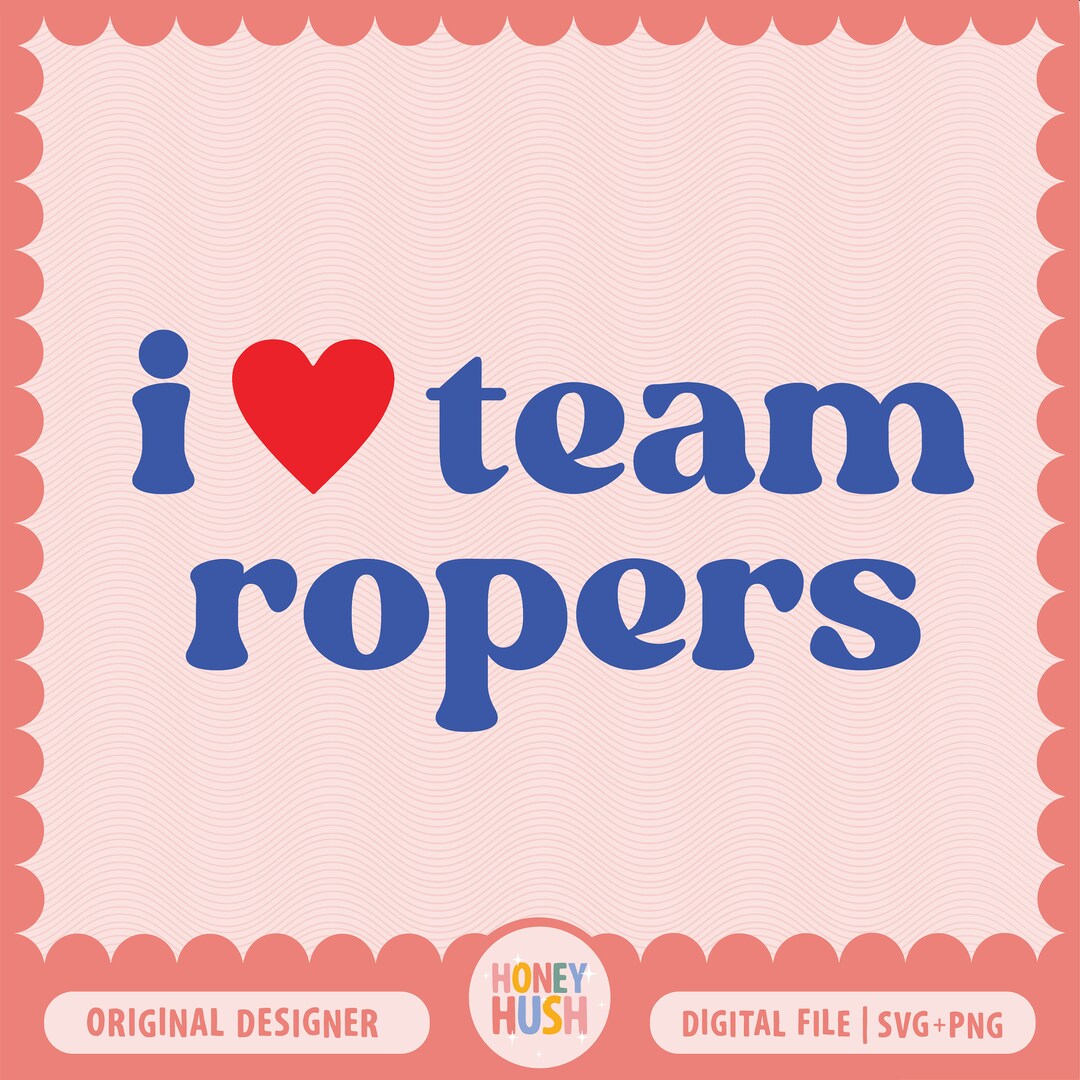 I Heart Team Ropers SVG PNG Trendy Western Cut File - Etsy