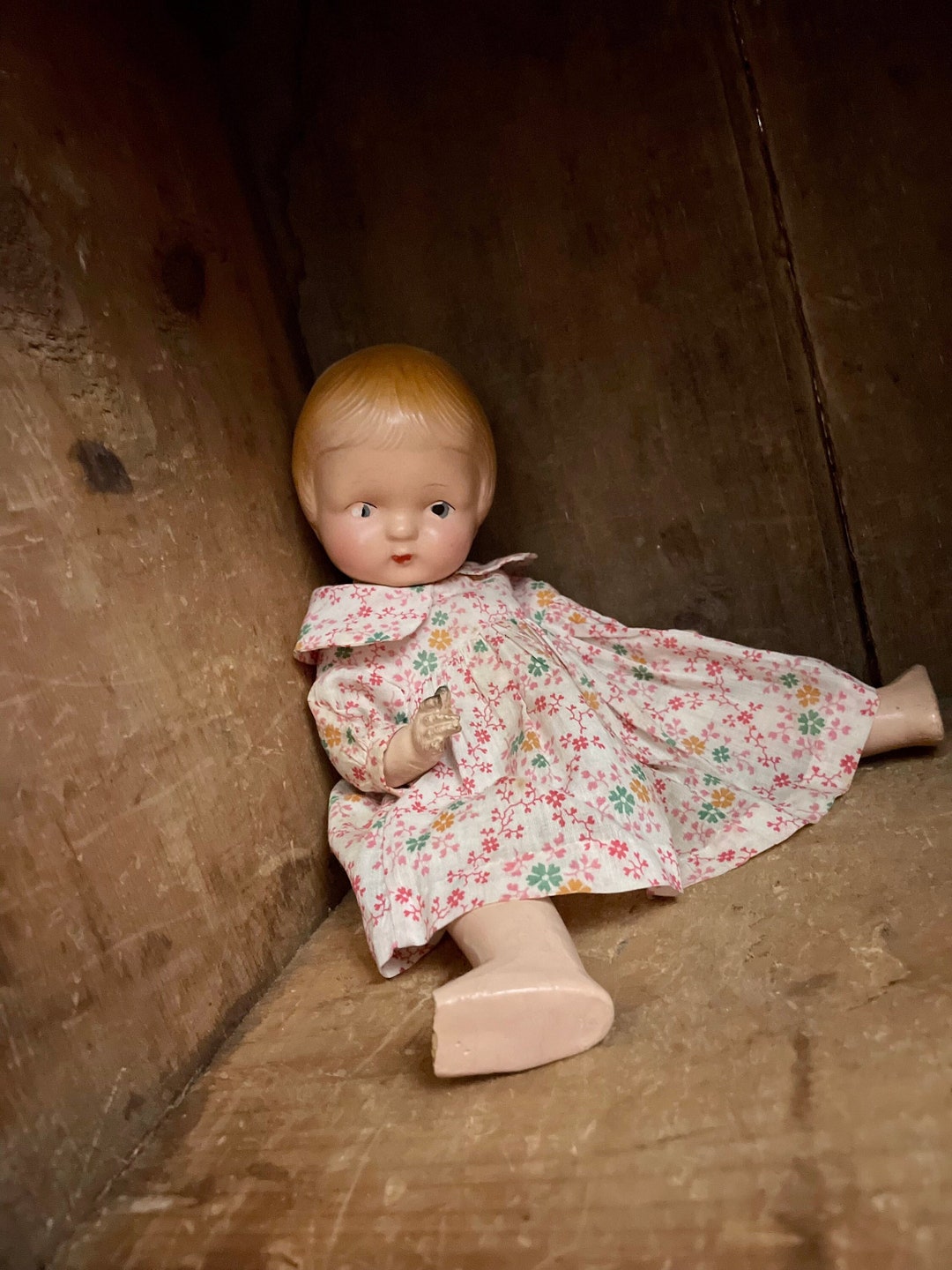 Creepy Cute Antique Composition Doll Corrine - Etsy