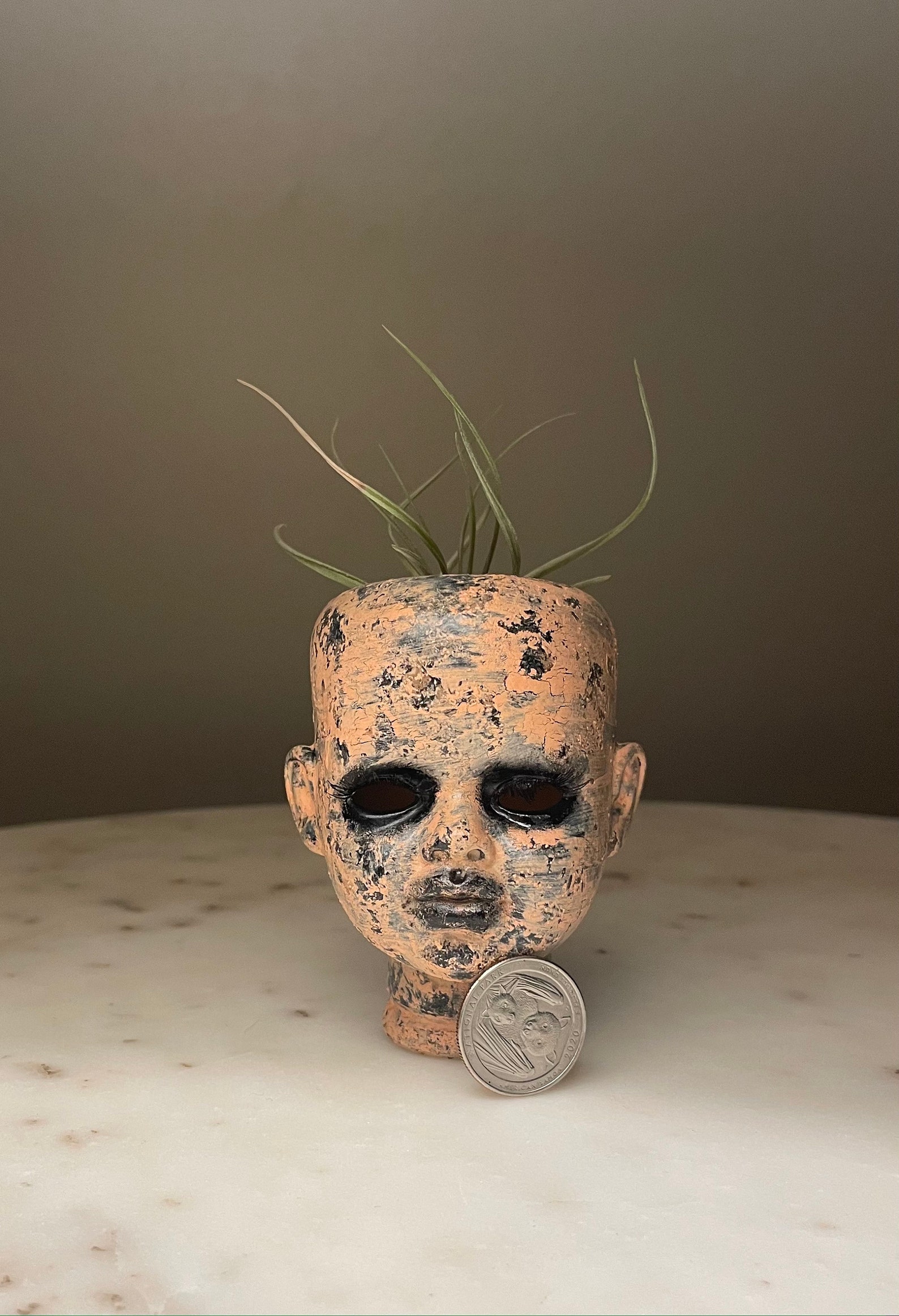 OOAK Creepy Doll Head Planter // Air Plant Holder- Crow - Etsy