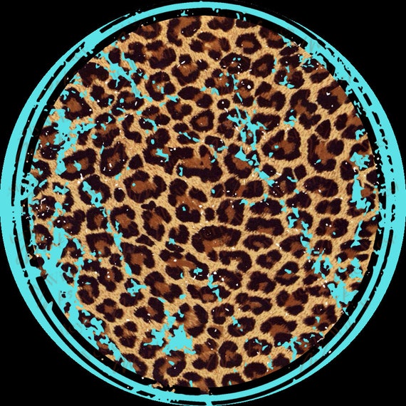 Drawing & Illustration TEXAS Teal Leopard Cheetah Freshie Rounds ...