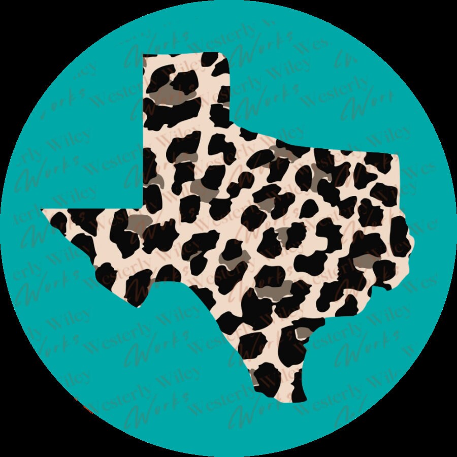 Drawing & Illustration TEXAS Teal Leopard Cheetah Freshie Rounds ...