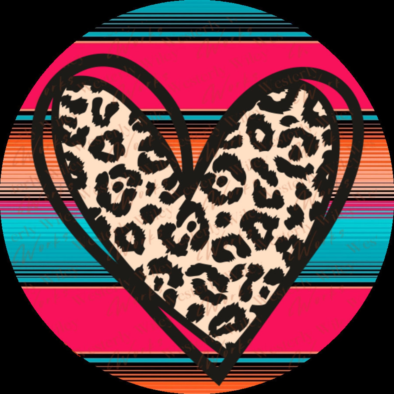 SERAPE HEART Leopard Cheetah Spring Retro Rainbow Traditional Freshie ...