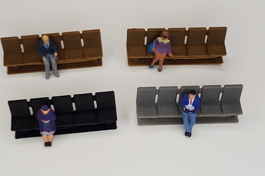 HO Scale Station Platform Seats Model Railway Lot of Four 3D Printed in ...