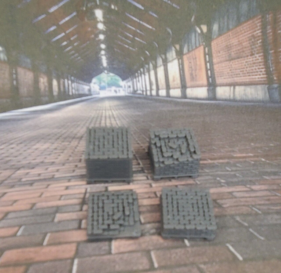 HO Scale Bricks on Pallet Model Railway Lot of Four Gray Pallets 3D ...