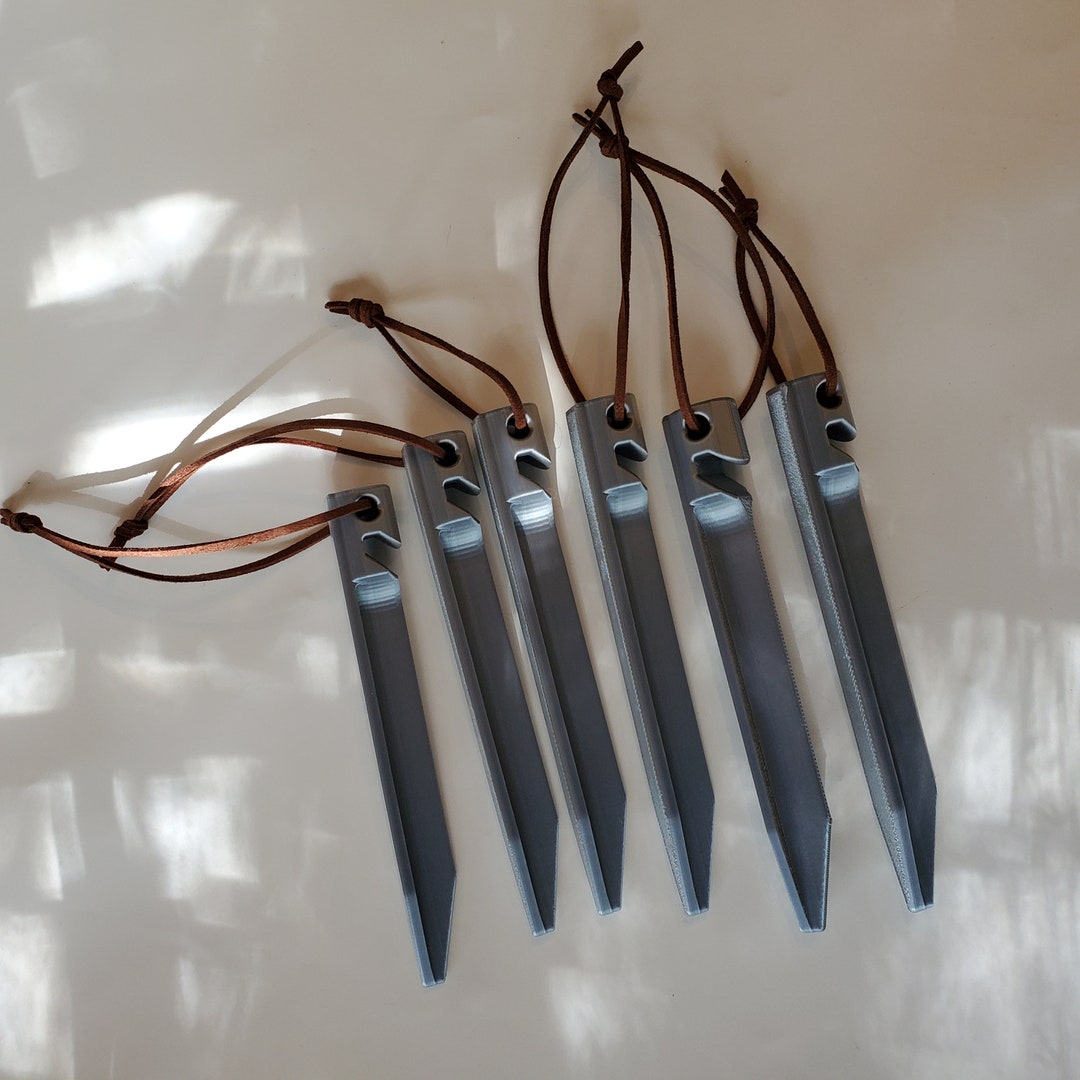 Tent Stakes Lot of Six 3D Printed Plastic, Made in America, Includes ...