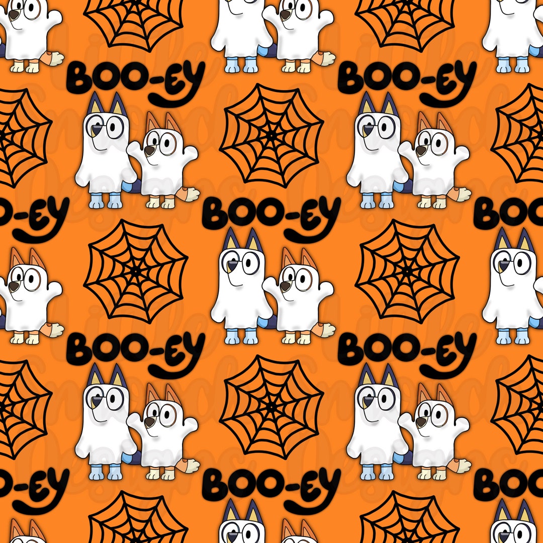 Blue Dog Halloween Bluey Booey Seamless Pattern / Surface Pattern ...