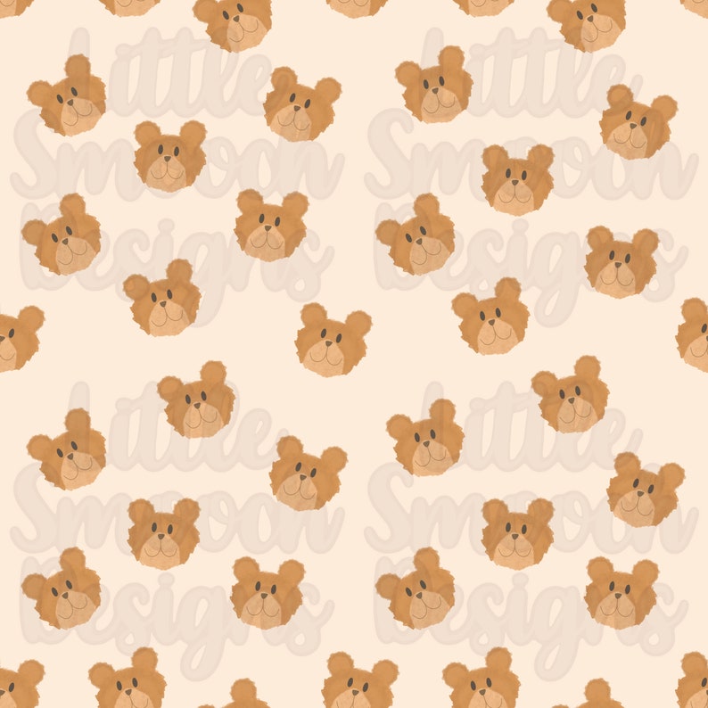 Teddy Bear Heads / Baby Nursery Pattern / Seamless Pattern / Surface ...