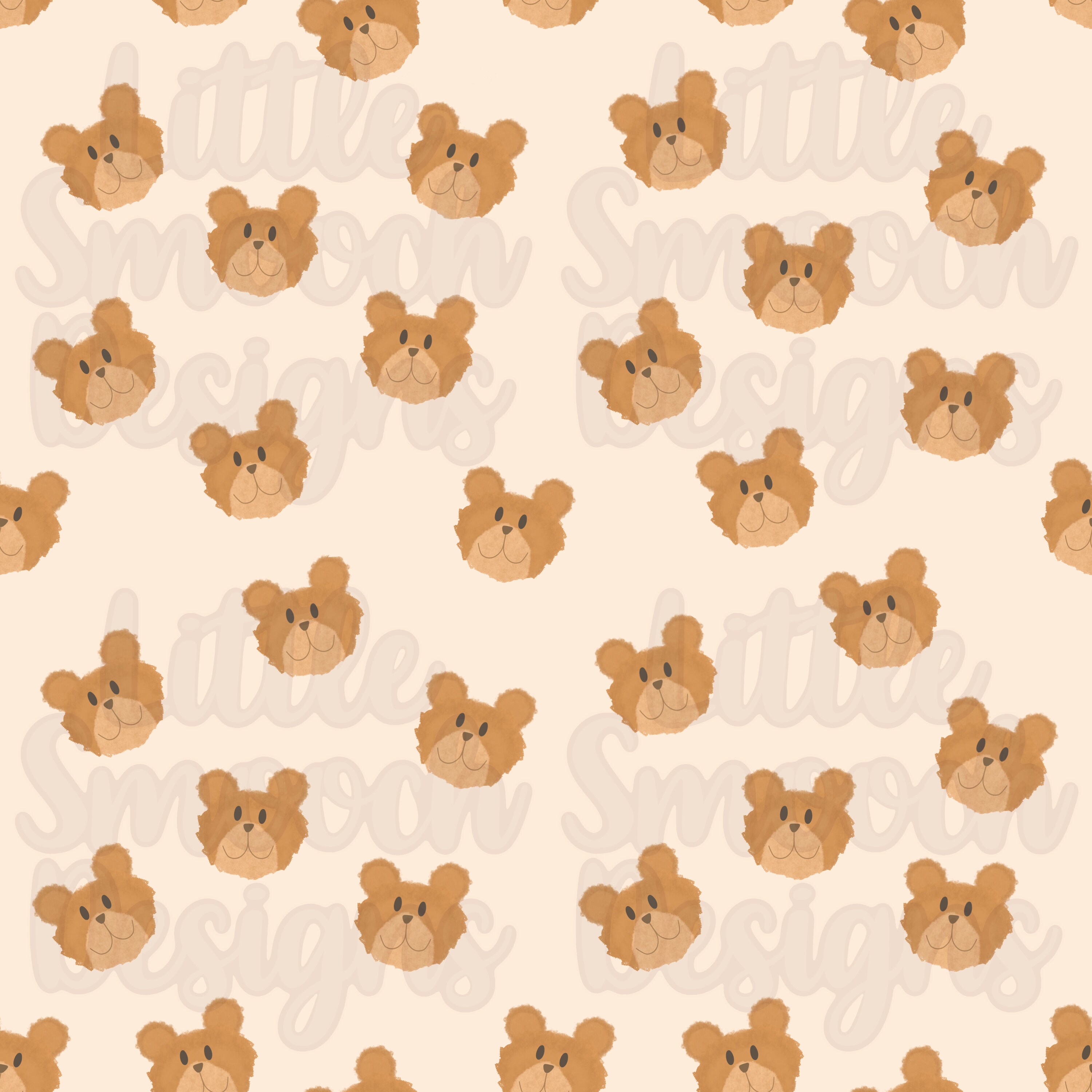 Teddy Bear Heads / Baby Nursery Pattern / Seamless Pattern / Surface ...