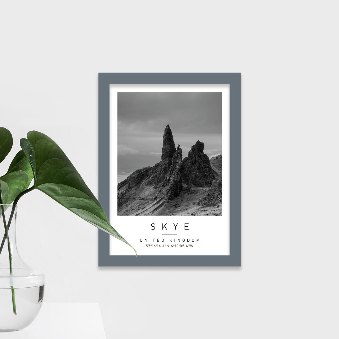 Isle of Skye Print, Framed Poster, Skye Scotland, Black and White Wall ...