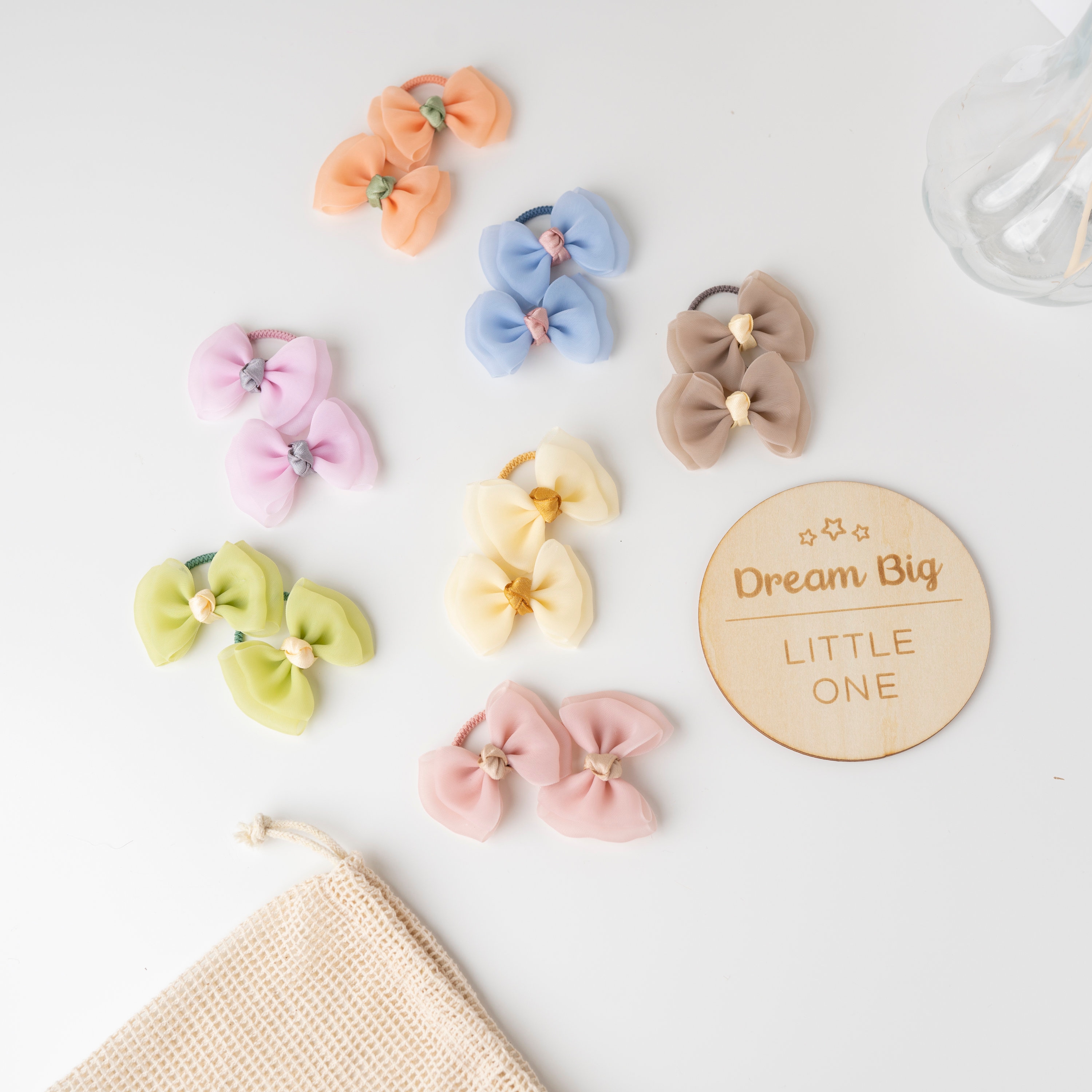 Toddler Hair Ties With Bows, Small Hair Ties, Tiny Hair Bows, Baby Hair ...