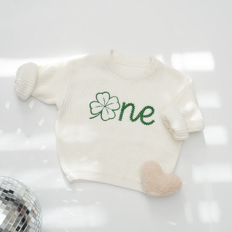 Lucky One First Birthday Sweater, Shamrock 1st Birthday Outfit, St ...