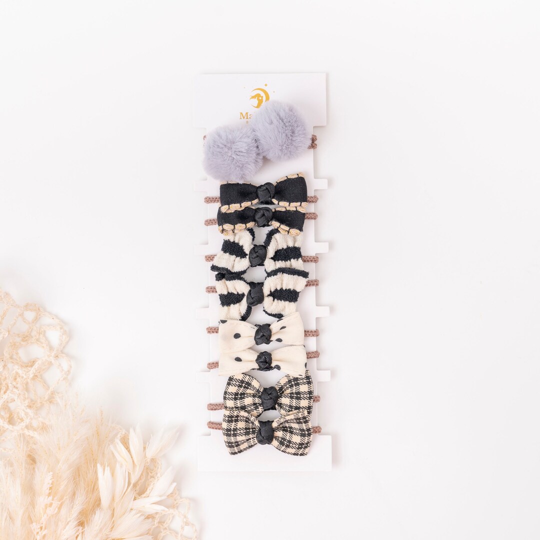 Small Hair Elastics for Baby Girl, Toddler Hair Ties With Bow, Tiny ...