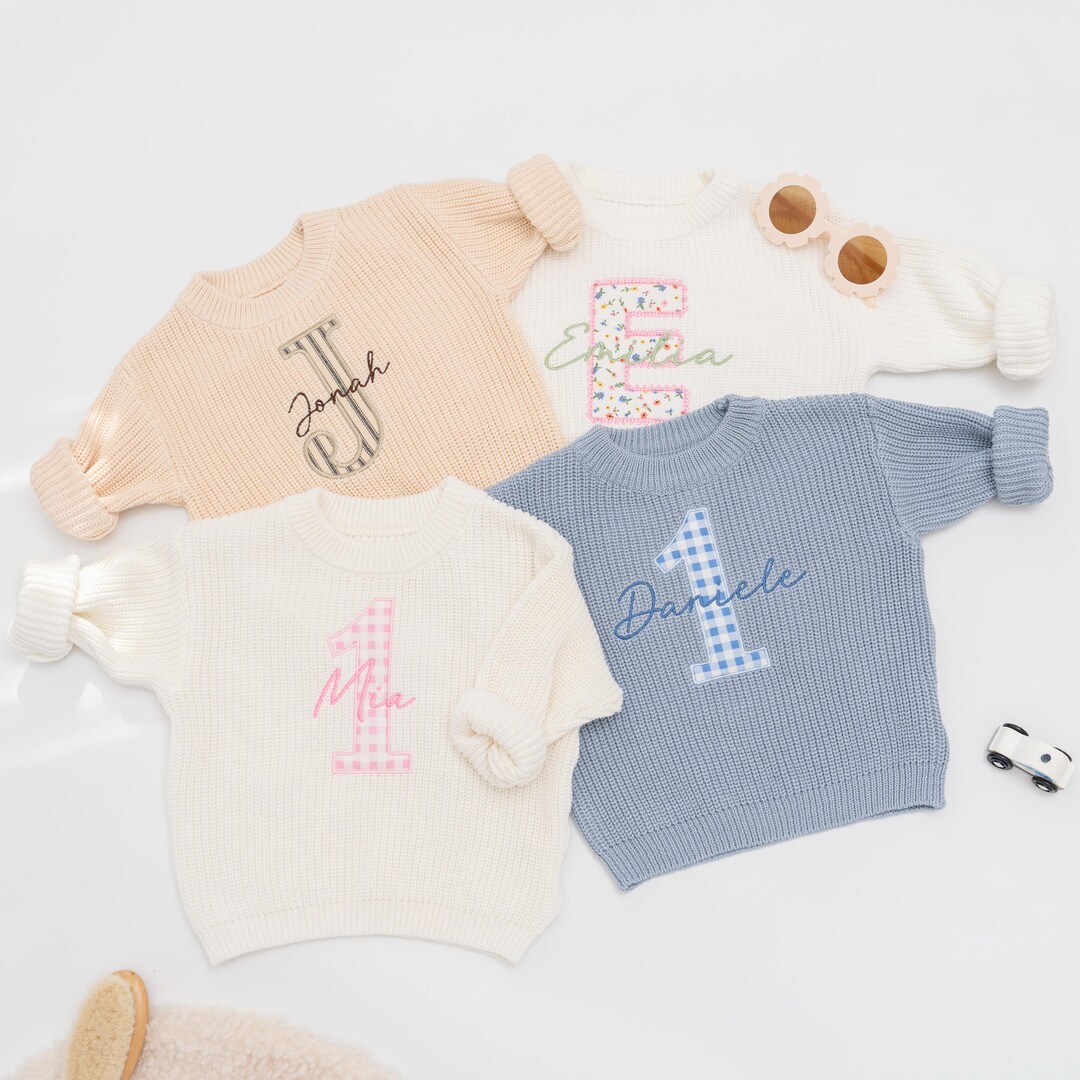 First Birthday Boy Sweater, Personalized 1st Birthday Outfit ...