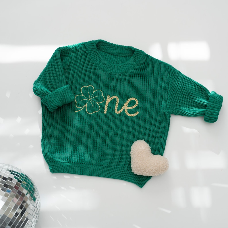 Lucky One First Birthday Sweater, Shamrock 1st Birthday Outfit, St ...
