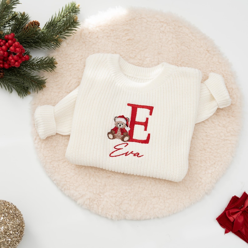 Personalized Christmas Sweater With Name, Custom Toddler Holiday ...