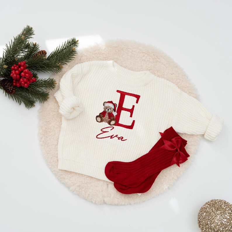Personalized Christmas Sweater With Name, Custom Toddler Holiday ...