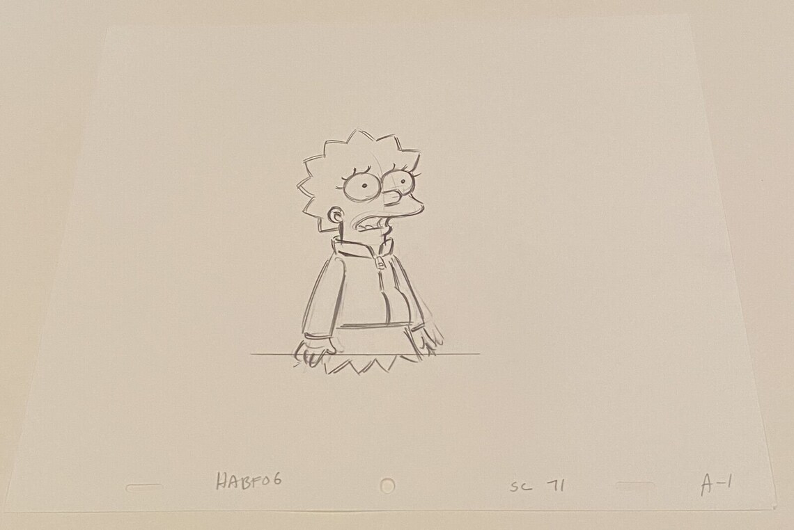 Simpsons Original Production Animation Sketch Drawing Cel Lisa Rare! - Etsy