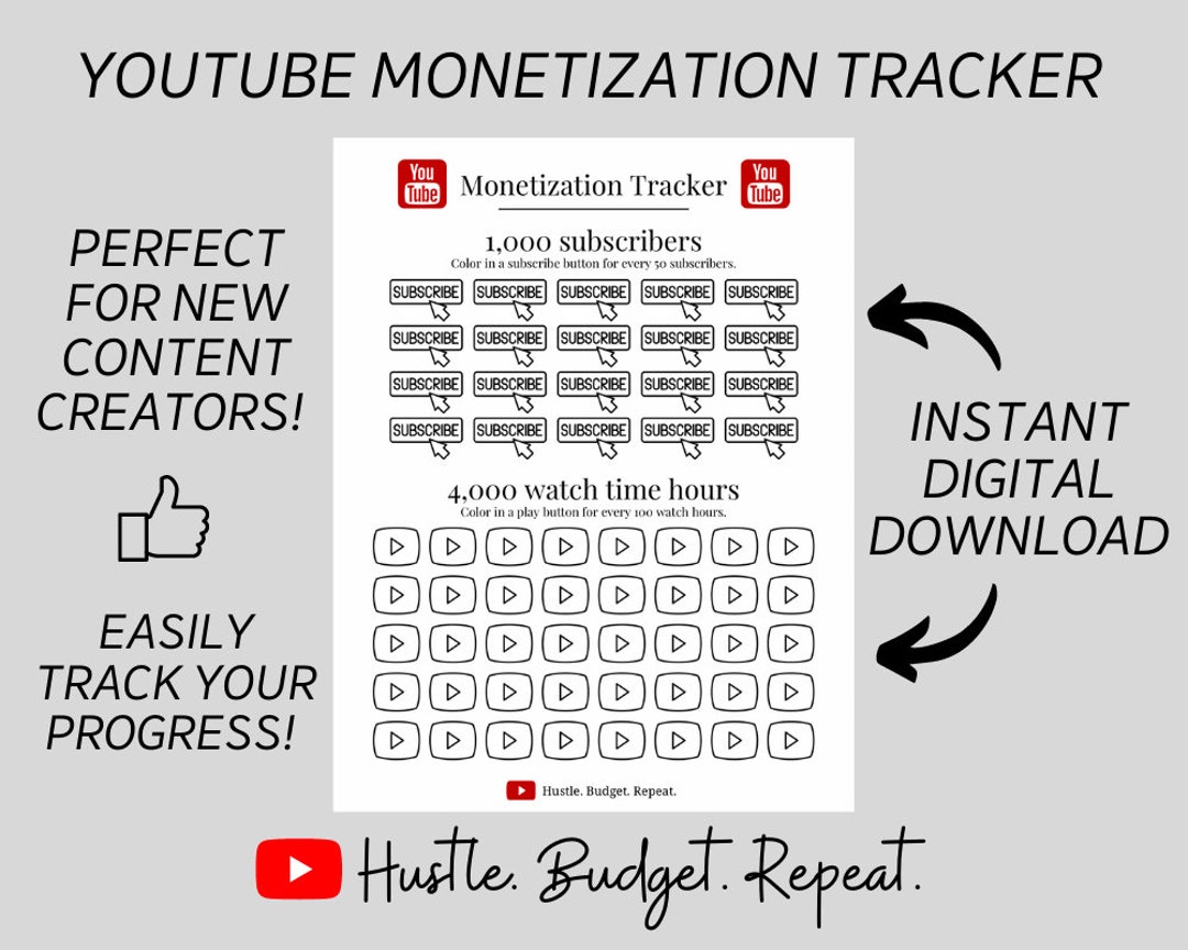 Youtube Monetization Tracker Easily Track Your First 1,000 Subscribers ...
