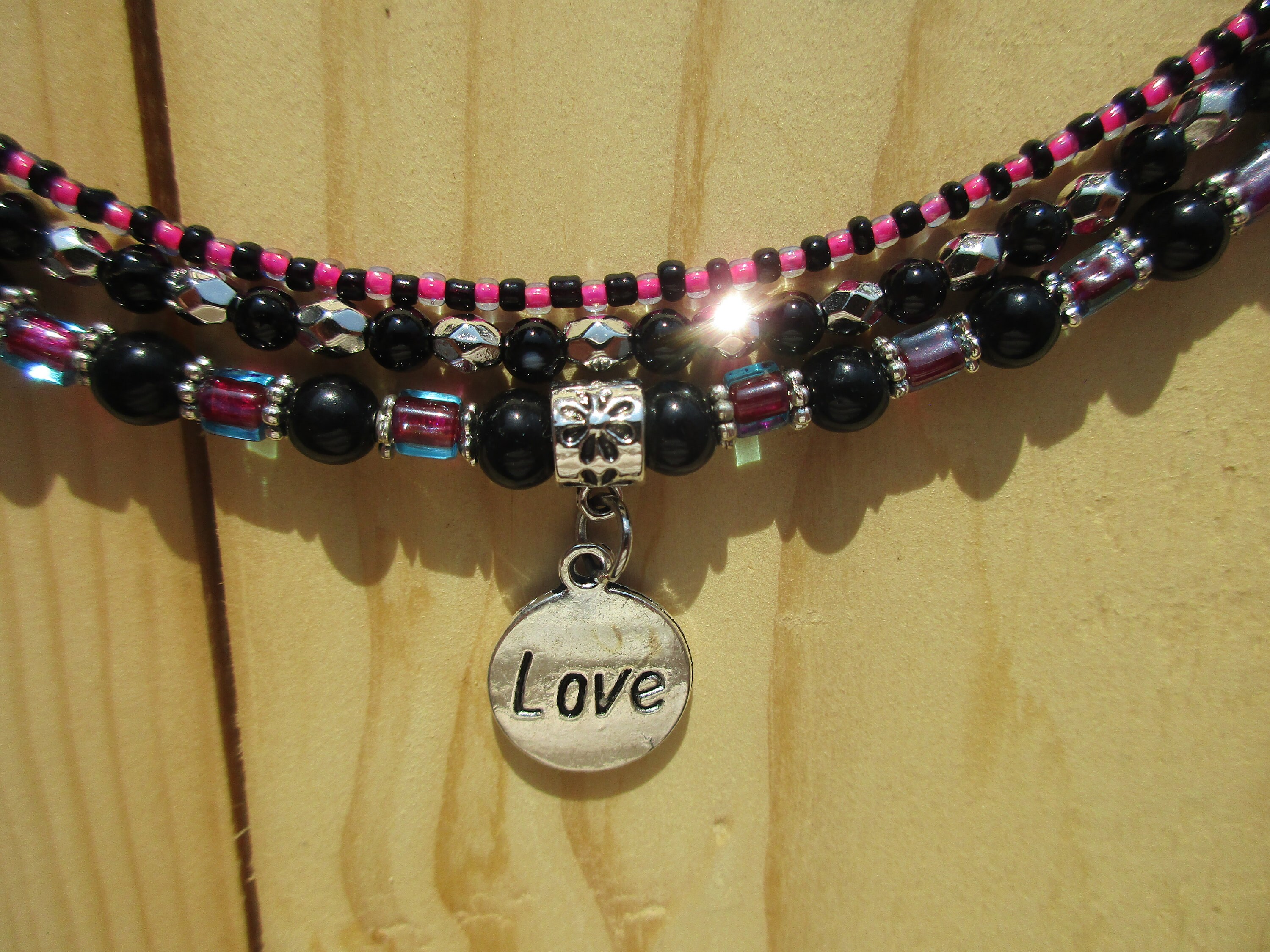 The Pretty Punky Gothic Chick: Obsidian, Silver and Pinks, Choker ...