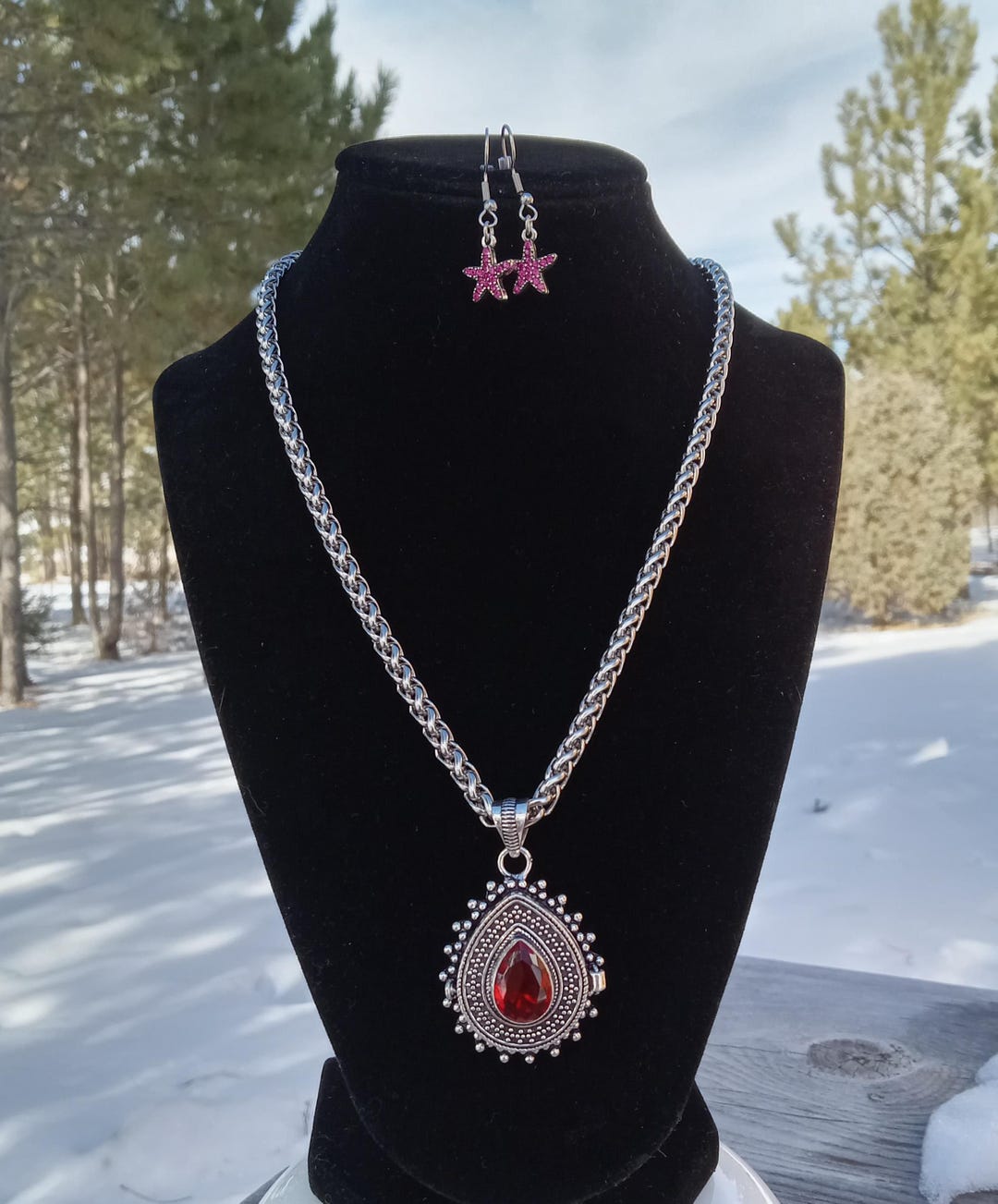 925 Sterling Silver Medicine Herb Locket Pill Fancy Box Foxtail Chain ...