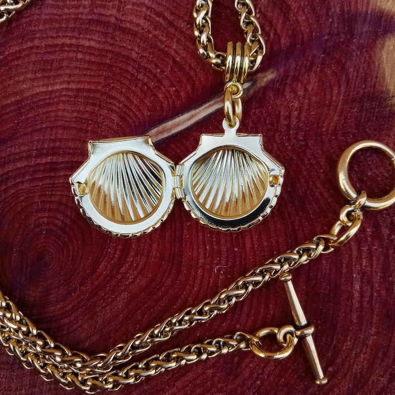 Gold Filled Seashell Locket Necklace, Photo Keepsake - Etsy