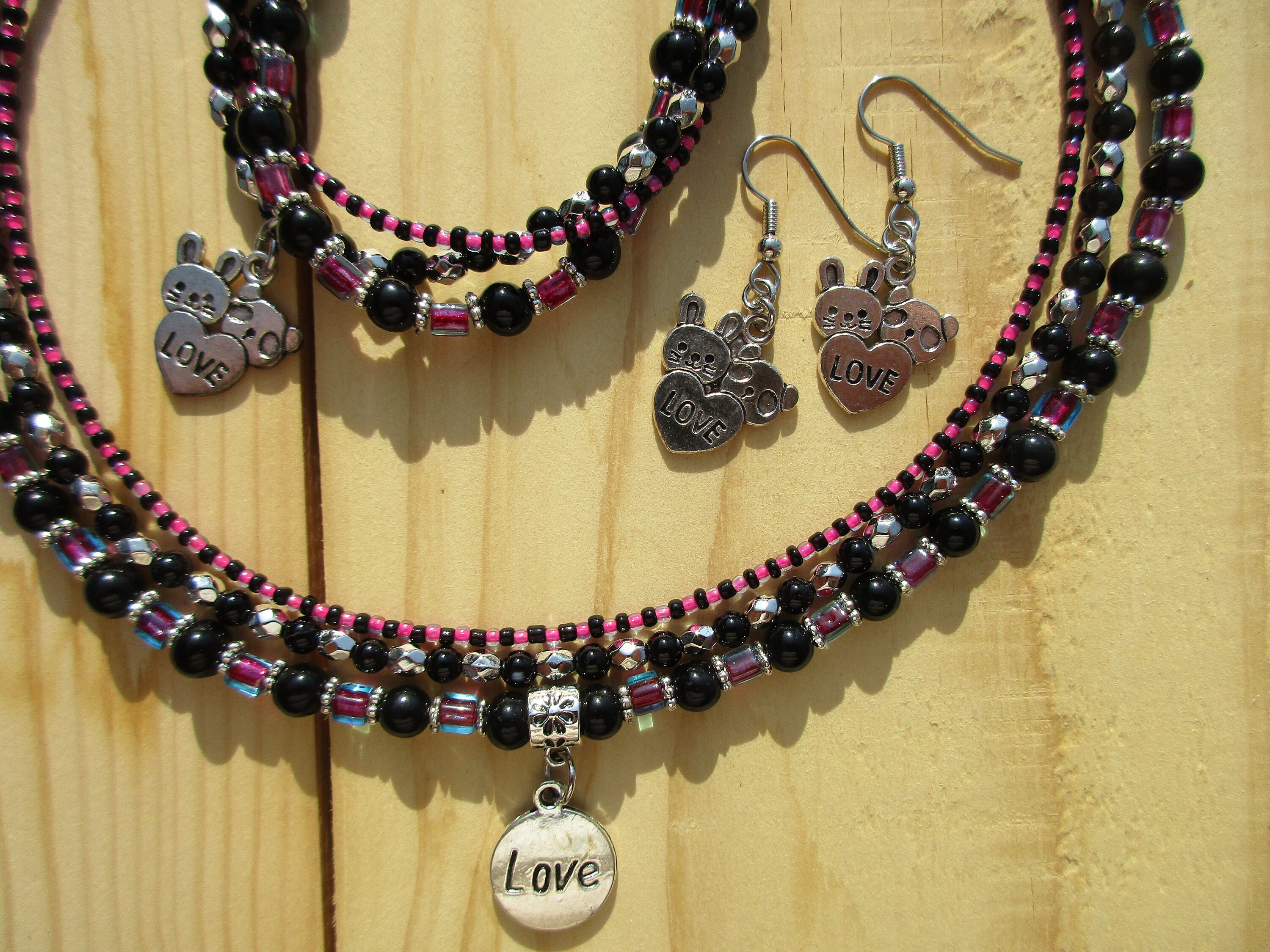 The Pretty Punky Gothic Chick: Obsidian, Silver and Pinks, Choker ...