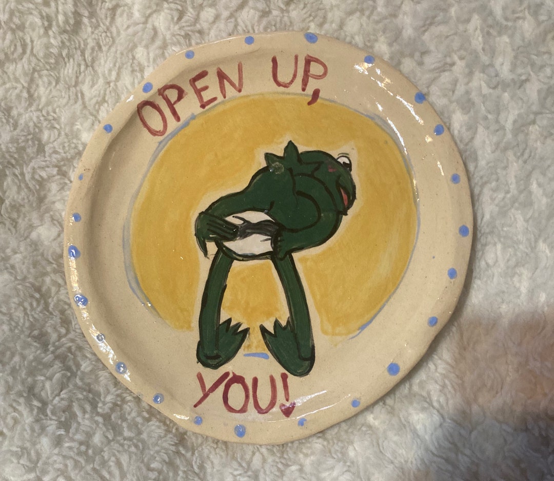 Kermit the Frog Meme Ceramic Plate - Etsy