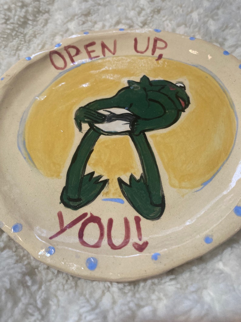 Kermit the Frog Meme Ceramic Plate - Etsy